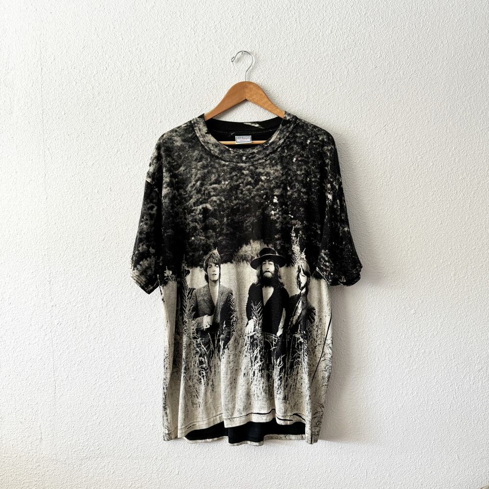 Vintage 1995 The Beatles Aop Band Tee Shirt Size Xl - Gem